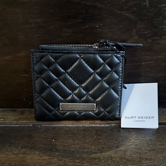 Kurt Geiger | Bags | Kurt Geiger Diamond Quilted Black Bifold Wallet ...